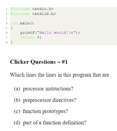 Solved As a warm-up, ﻿let’s have a look at the simplest C | Chegg.com