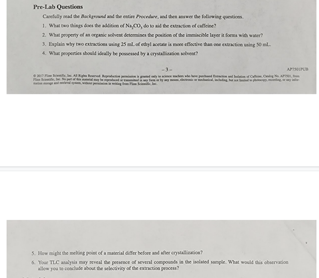 Solved Pre-Lab Questions Carefully read the Background and | Chegg.com