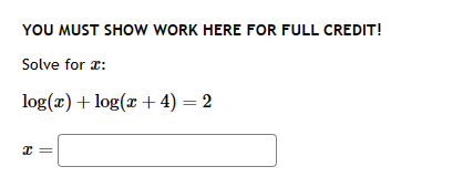 Solved Question 1) ﻿YOU MUST SHOW WORK HERE FOR FULL | Chegg.com