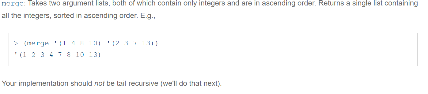 Solved Merge Takes Two Argument Lists Both Of Which