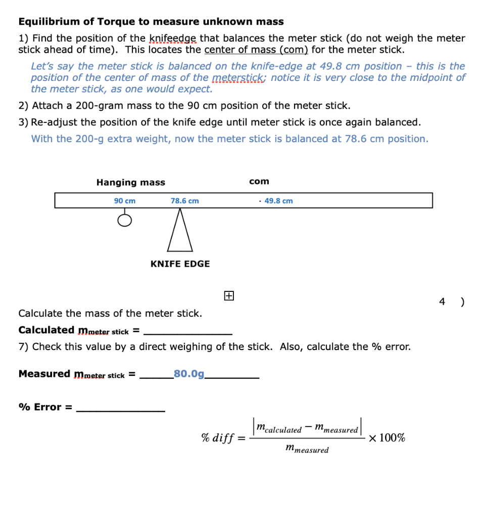 Solved Experiment: Torque Objectives To apply the concept of | Chegg.com