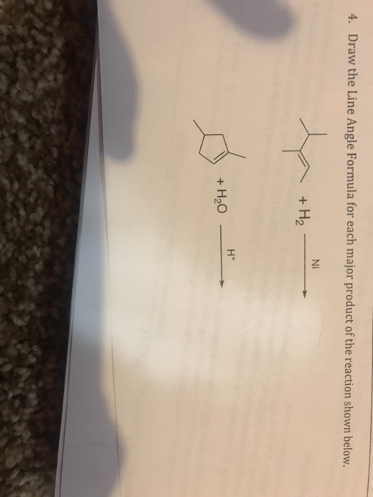 Solved 4. Draw the Line Angle Formula for each major product | Chegg.com