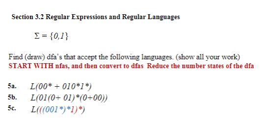 Solved Section 3.2 ﻿Regular Expressions and Regular | Chegg.com
