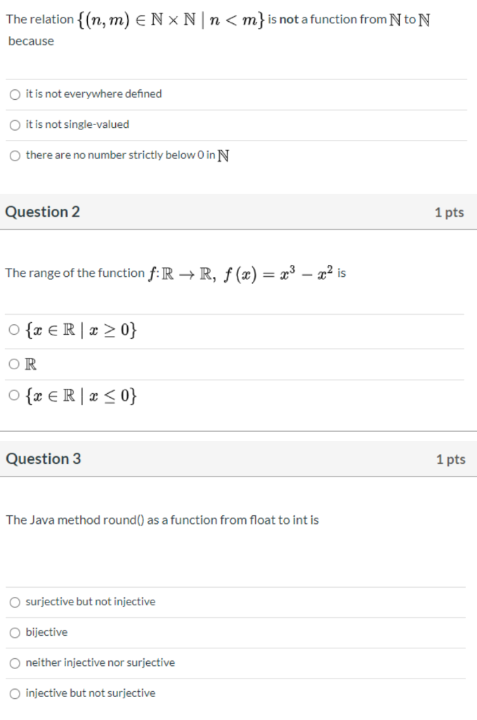 Solved The relation {(n, m) E NX N n 0} OR O {x € R.
