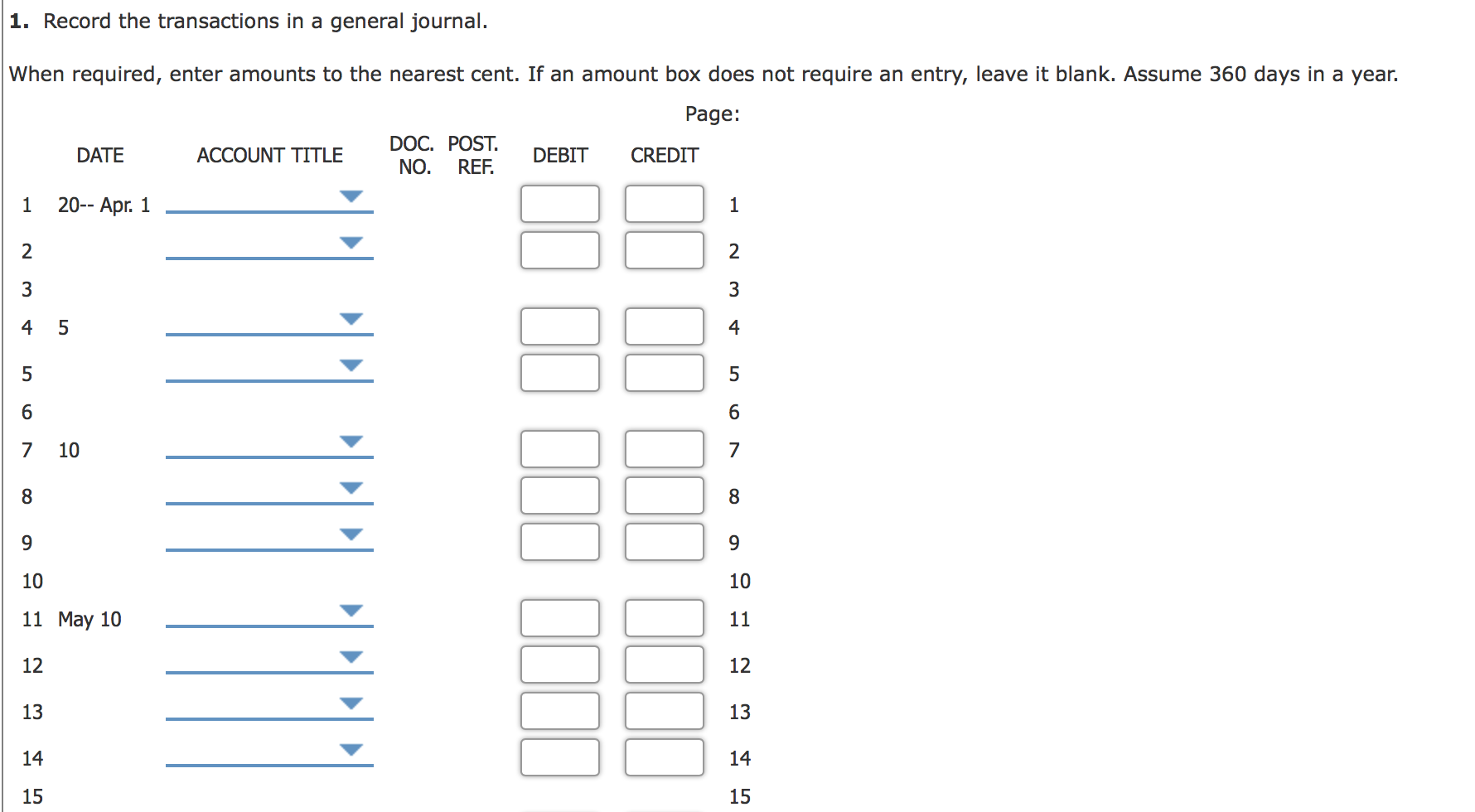 Solved Instructions Notes Payable Entries 1. Record the | Chegg.com