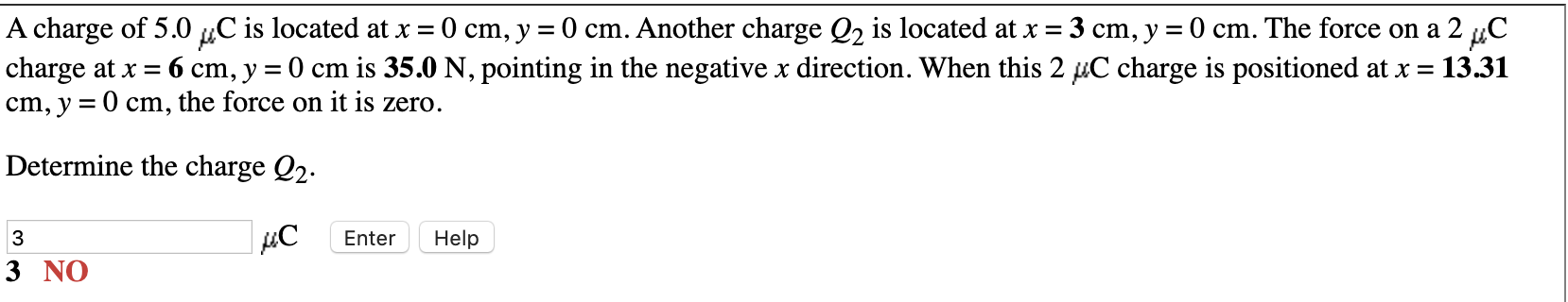 Solved A charge of 5.0 „C is located at x = 0 cm, y = 0 cm. | Chegg.com