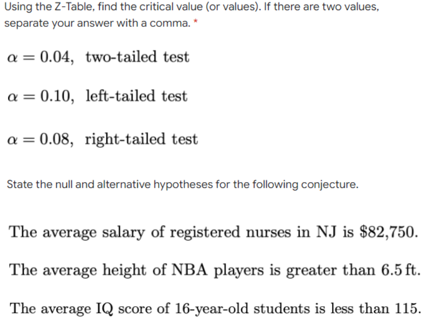 Solved Using the Z-Table, find the critical value (or | Chegg.com