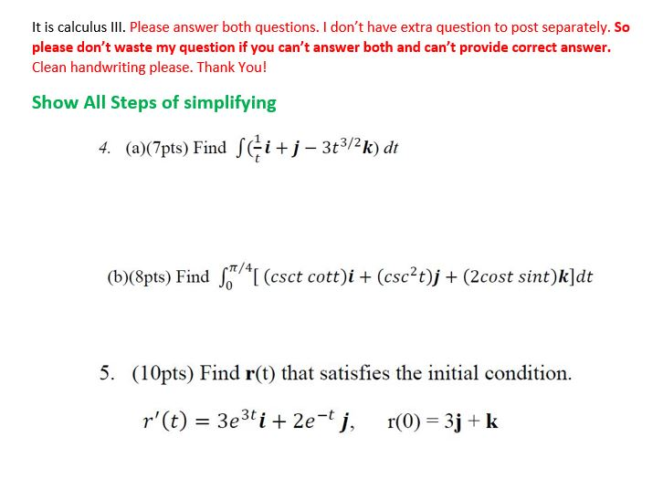 Solved It is calculus III. Please answer both questions. I | Chegg.com