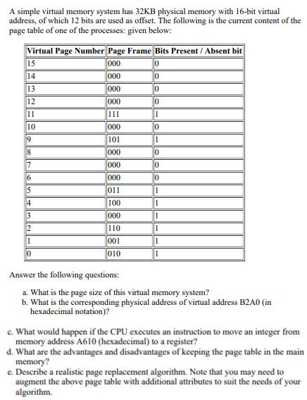 Solved Virtual memory based on paging Kindly show with | Chegg.com