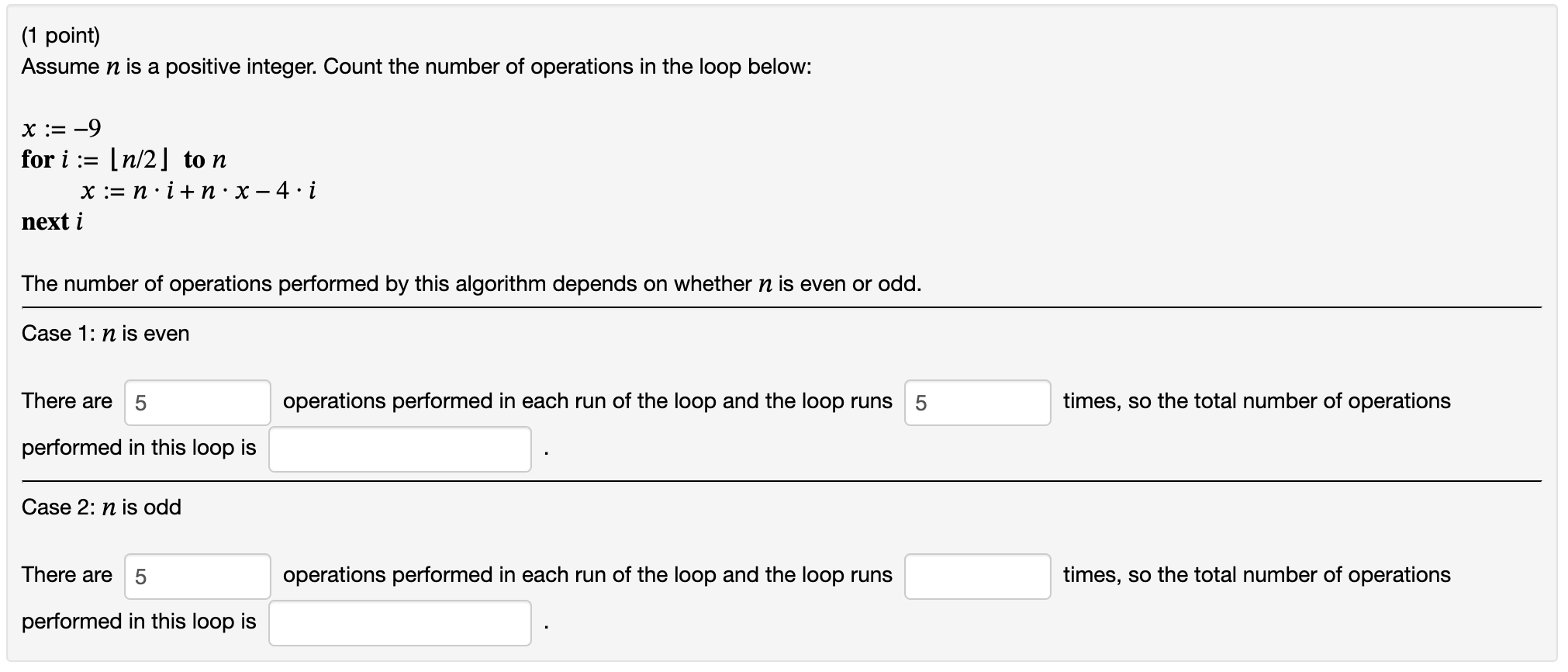 Solved (1 ﻿point)Assume n ﻿is a positive integer. Count the | Chegg.com