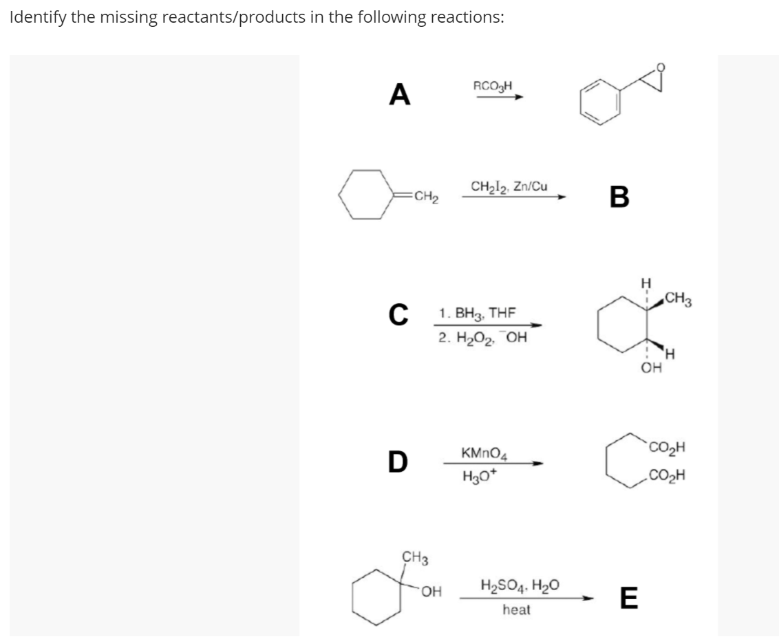 Solved Identify the missing reactants/products in the | Chegg.com