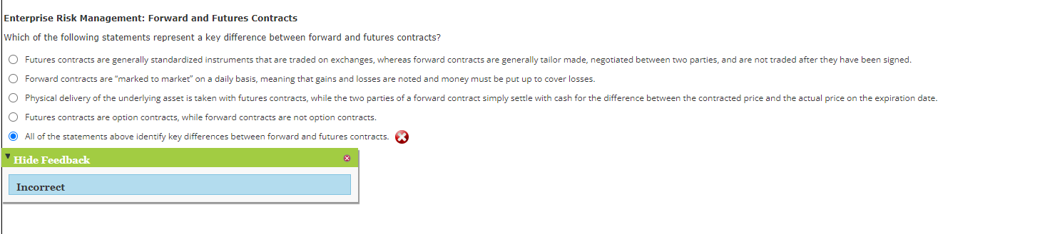 Solved Enterprise Risk Management: Forward and Futures | Chegg.com