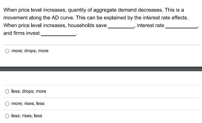 Solved When price level increases, quantity of aggregate | Chegg.com