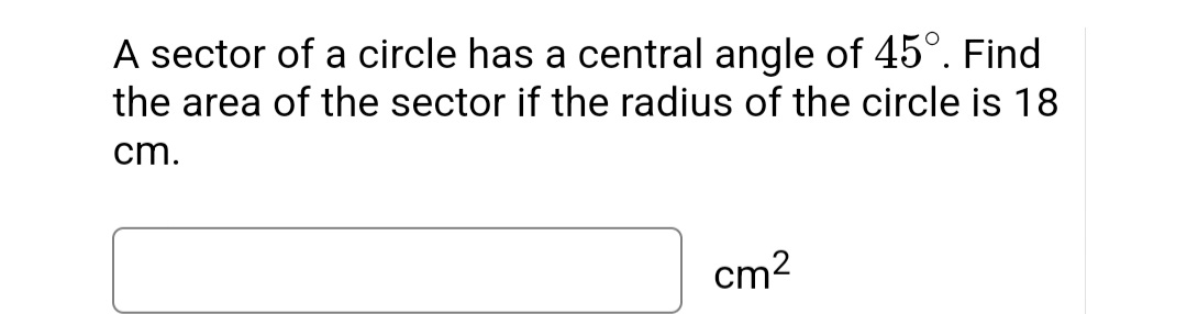 Solved A sector of a circle has a central angle of \\( | Chegg.com