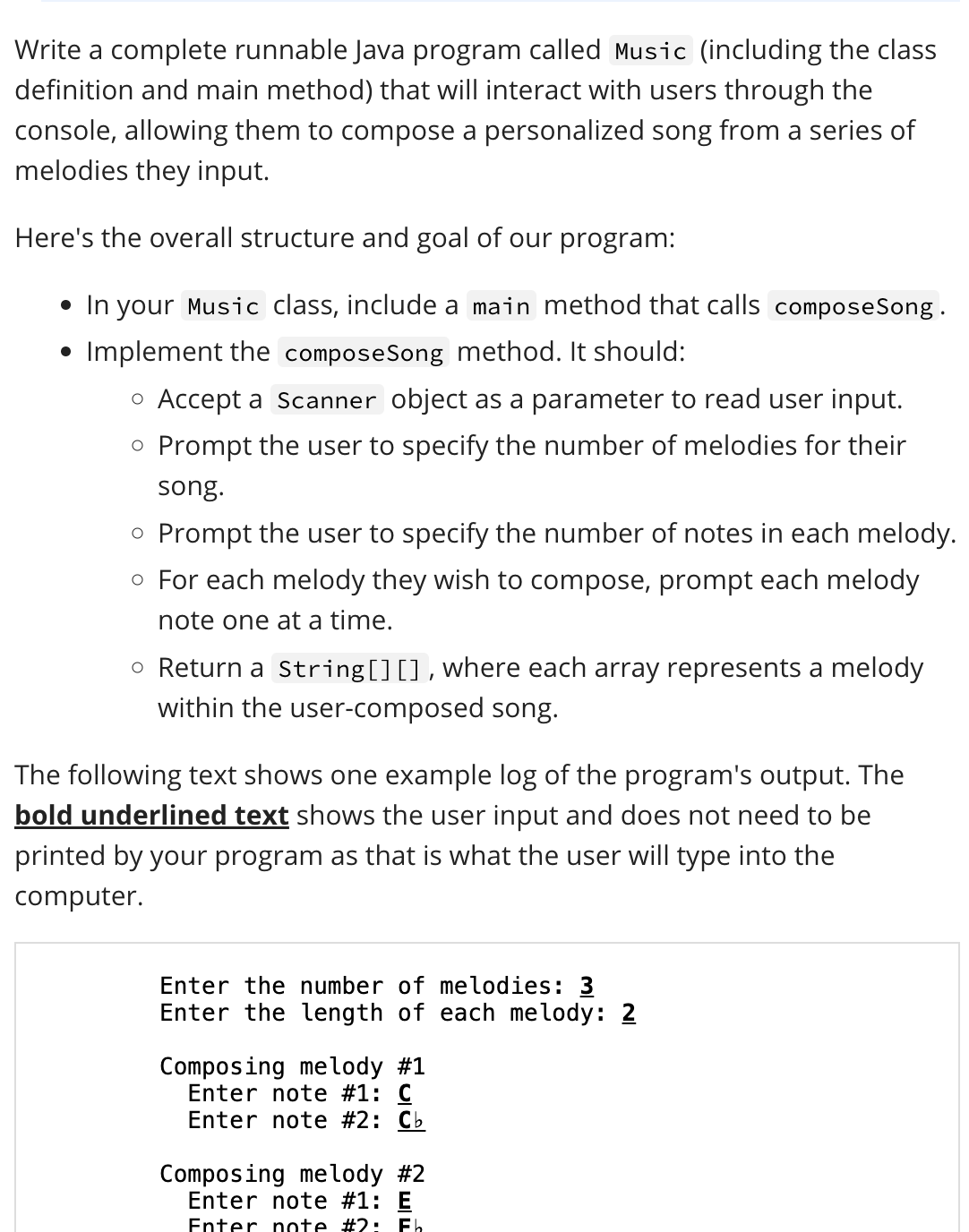 Solved Enter the number of melodies: 3?Enter the length of | Chegg.com