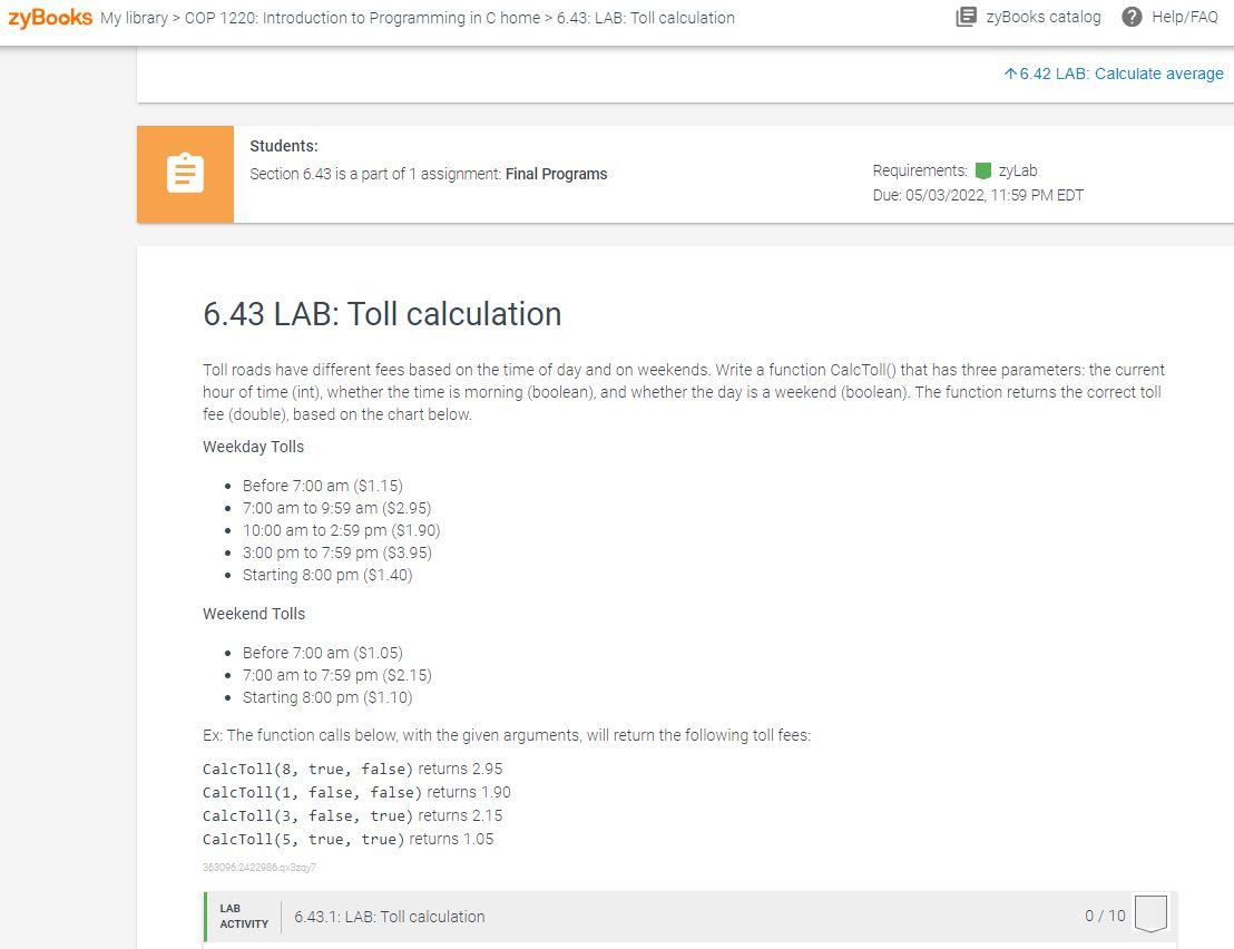 Solved zyBooks My library> COP 1220: Introduction to | Chegg.com