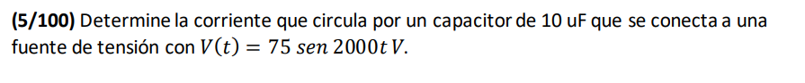 Solved (5/100) Determine la corriente que circula por un | Chegg.com