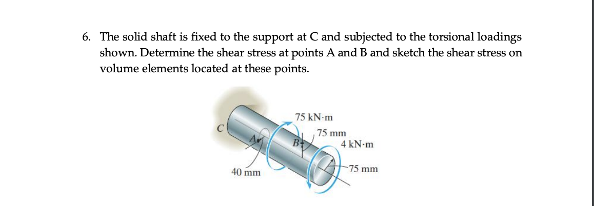 Solved 6. The solid shaft is fixed to the support at C and | Chegg.com