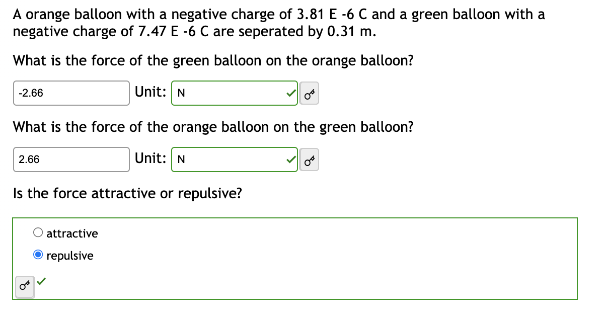 Solved A orange balloon with a negative charge of 3.81 E -6 | Chegg.com