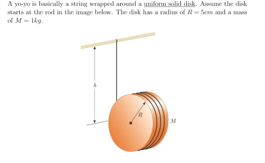 Solved A yo-yo is basically a string wrapped around a | Chegg.com