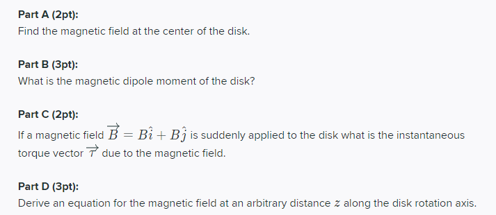 Solved A thin dielectric disk with radius a lies in the x-y | Chegg.com