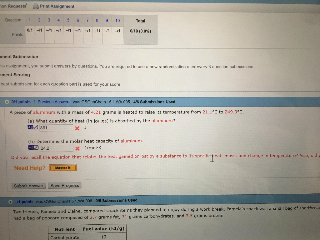 Solved ion Requests Print Assignment 2 3 45 Question 1 7 8 | Chegg.com