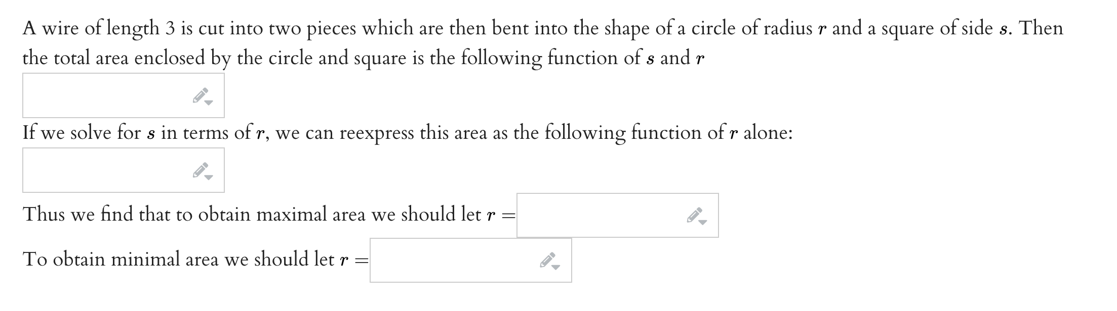 Solved A wire of length 3 ﻿is cut into two pieces which are | Chegg.com