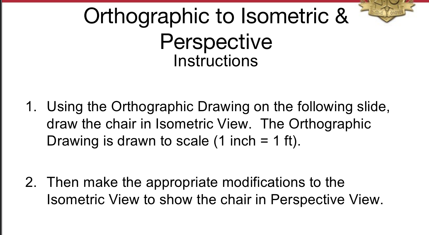 Solved 010101 Orthographic to Isometric & Perspective | Chegg.com