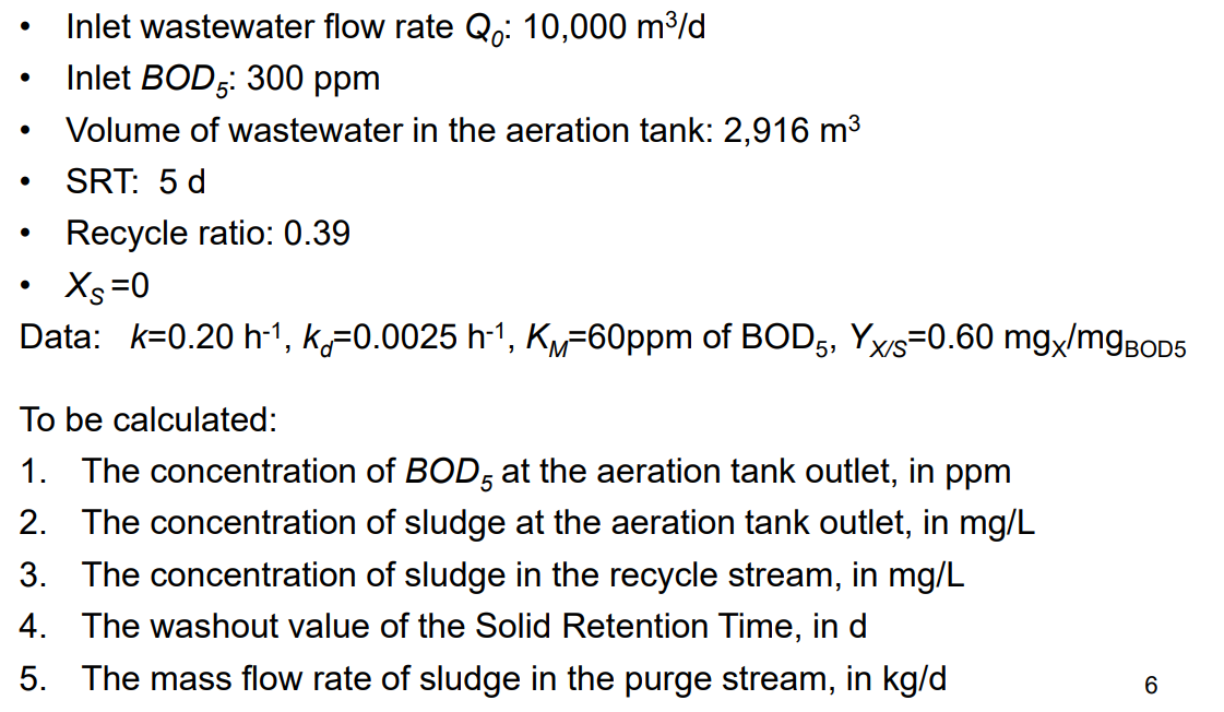 Solved Inlet wastewater flow rate Qo: 10,000 m³/d Inlet | Chegg.com