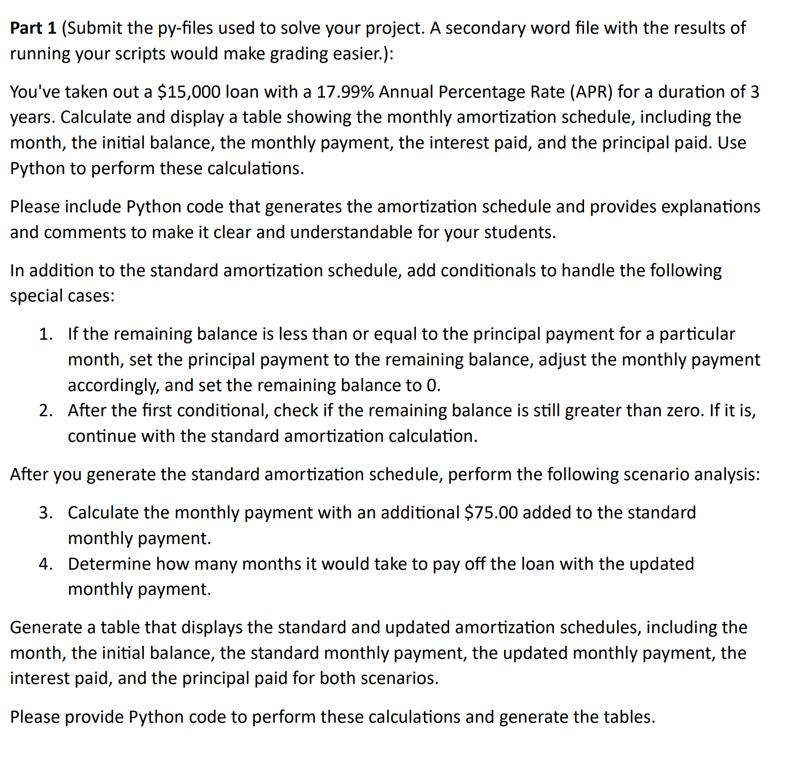 Part 1 (Submit the py-files used to solve your | Chegg.com