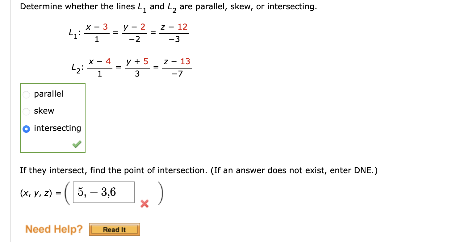 Solved Determine whether the lines L1 ﻿and L2 ﻿are parallel, | Chegg.com