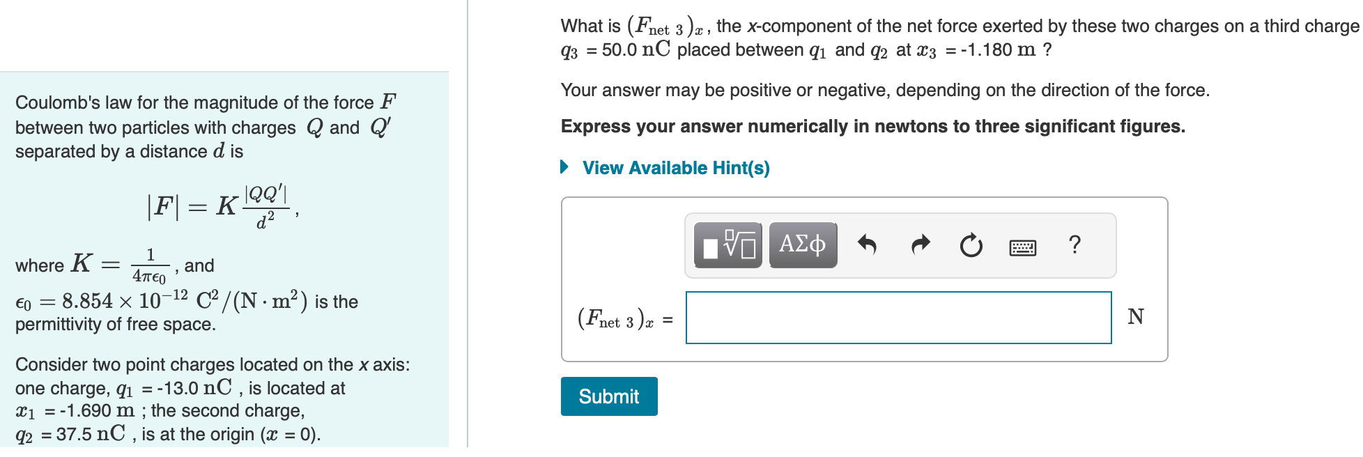 Solved What is (Fnet 3)x, the x-component of the net force | Chegg.com