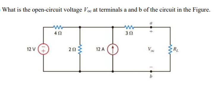 Solved What is the open-circuit voltage Voc at terminals a | Chegg.com