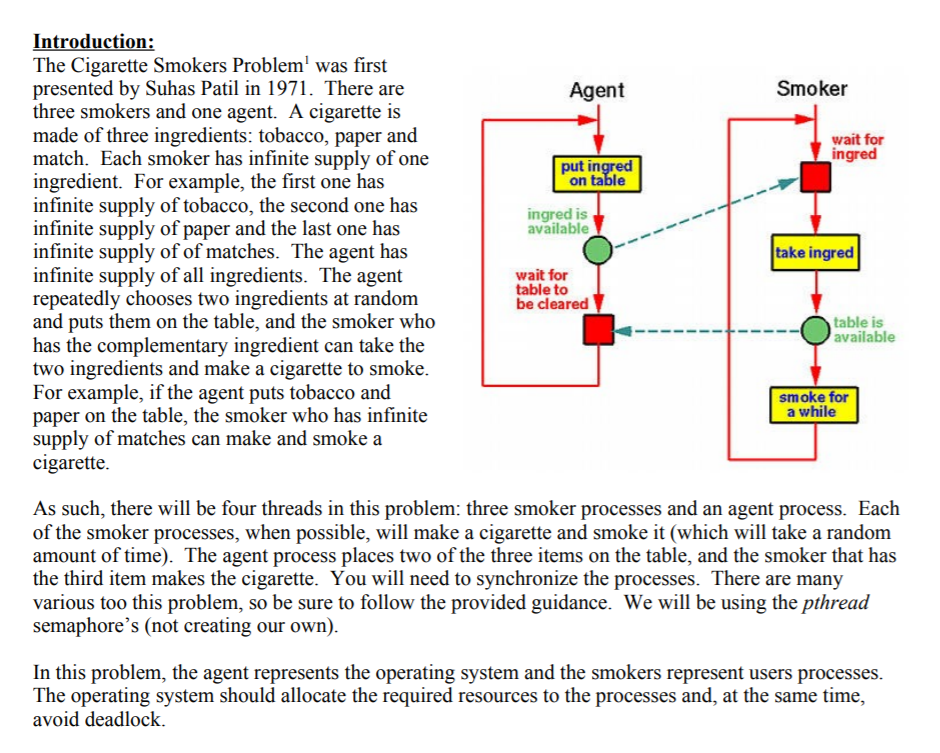 I need help with the cigarette problem in C. I am a | Chegg.com
