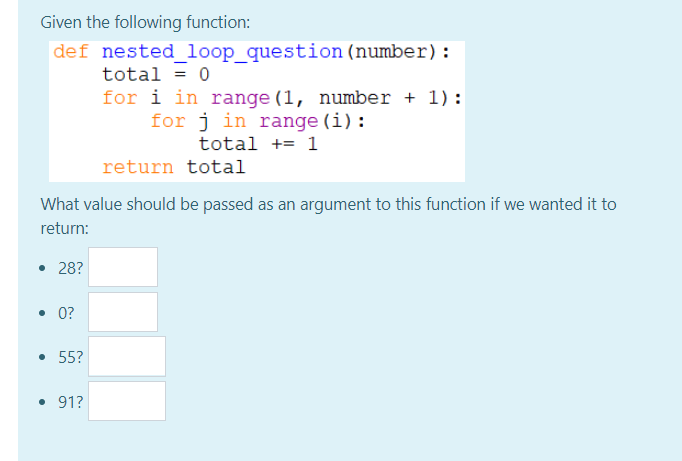 Solved Given the following function: def | Chegg.com