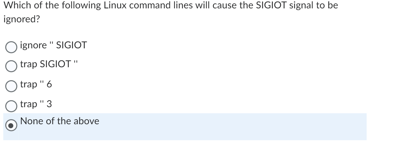 Solved Which of the following Linux command lines will cause | Chegg.com