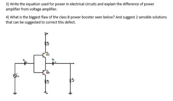 Solved 3) Write the equation used for power in electrical | Chegg.com