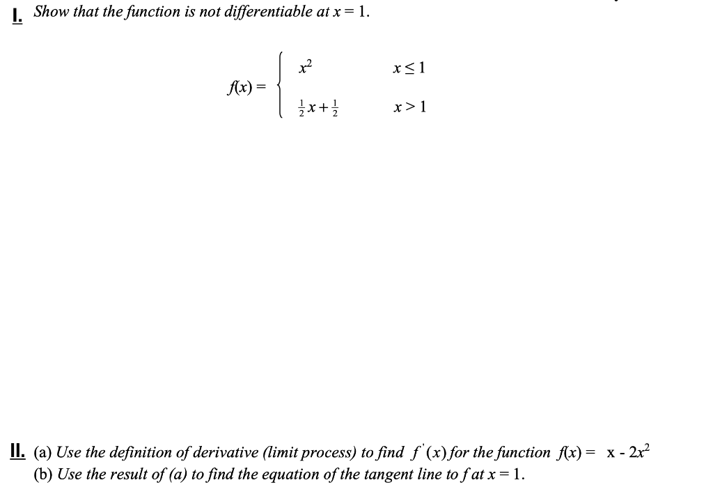 Solved Show that the function is not differentiable at x = | Chegg.com