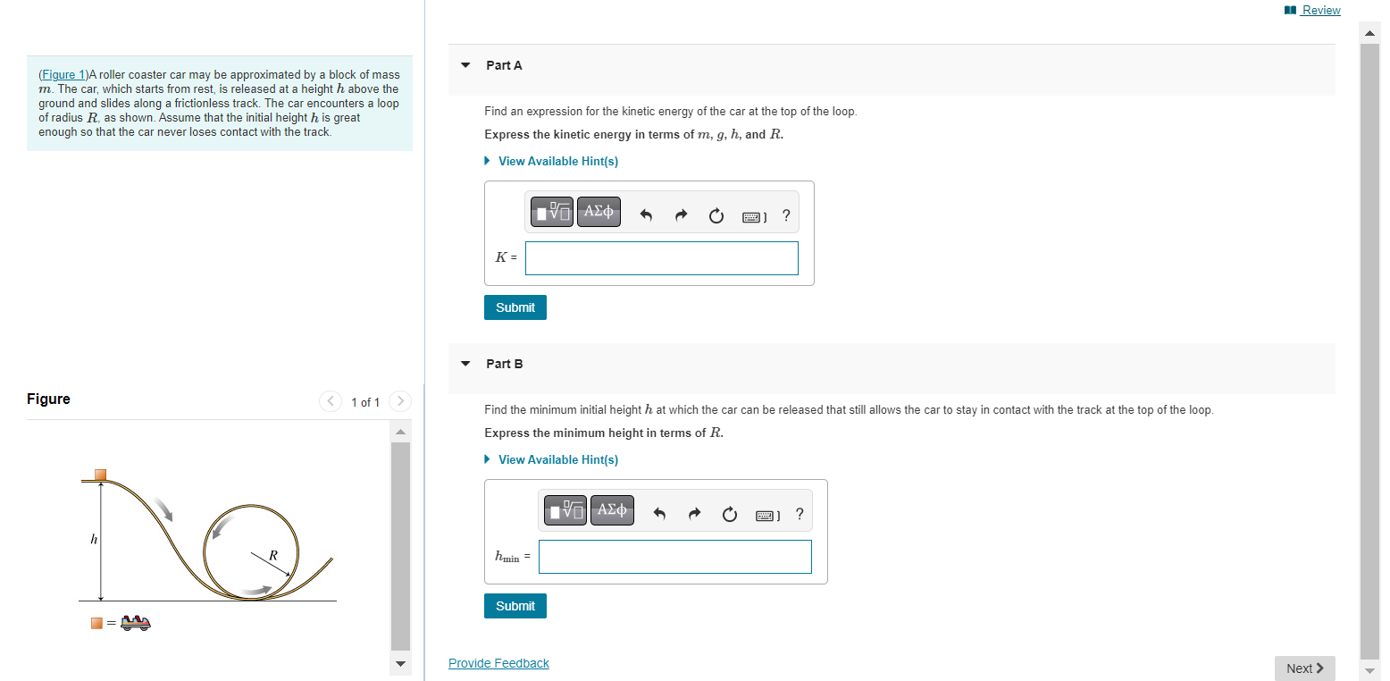 Solved A roller coaster car may be approximated by a block | Chegg.com