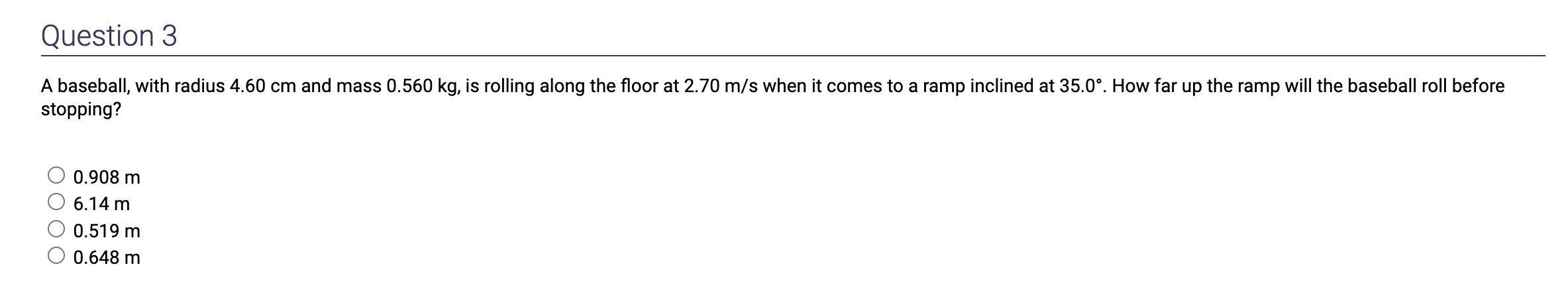 Solved A baseball, with radius 4.60 cm and mass 0.560 kg, is | Chegg.com