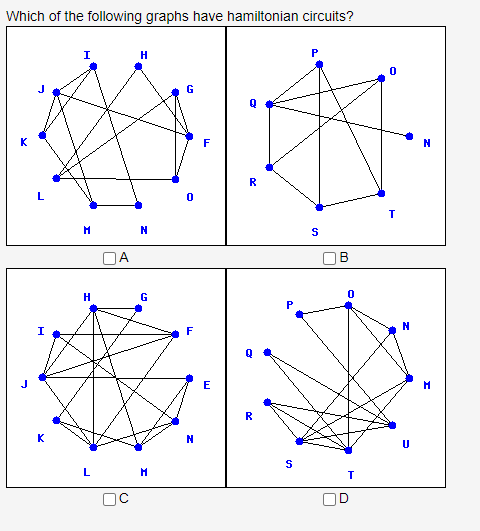 Solved Which of the following graphs have hamiltonian | Chegg.com