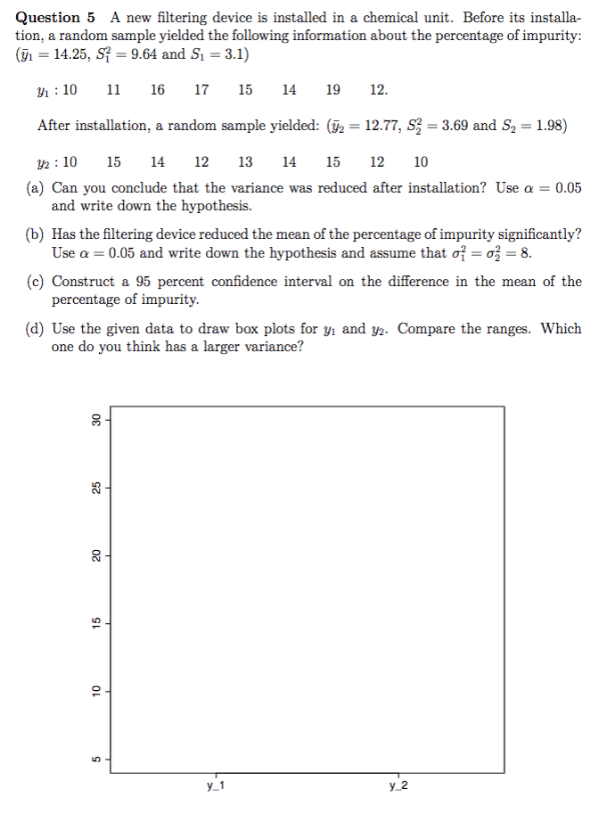 Solved Question 5 A new filtering device is installed in a | Chegg.com