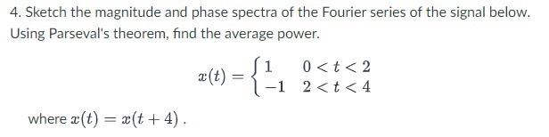 Solved 4. Sketch the magnitude and phase spectra of the | Chegg.com