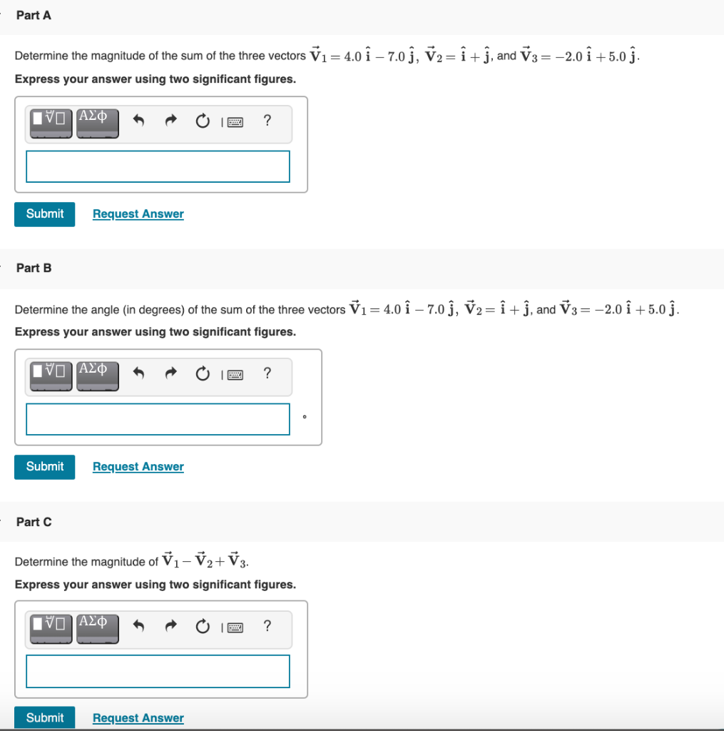 Solved Part A Determine the magnitude of the sum of the | Chegg.com