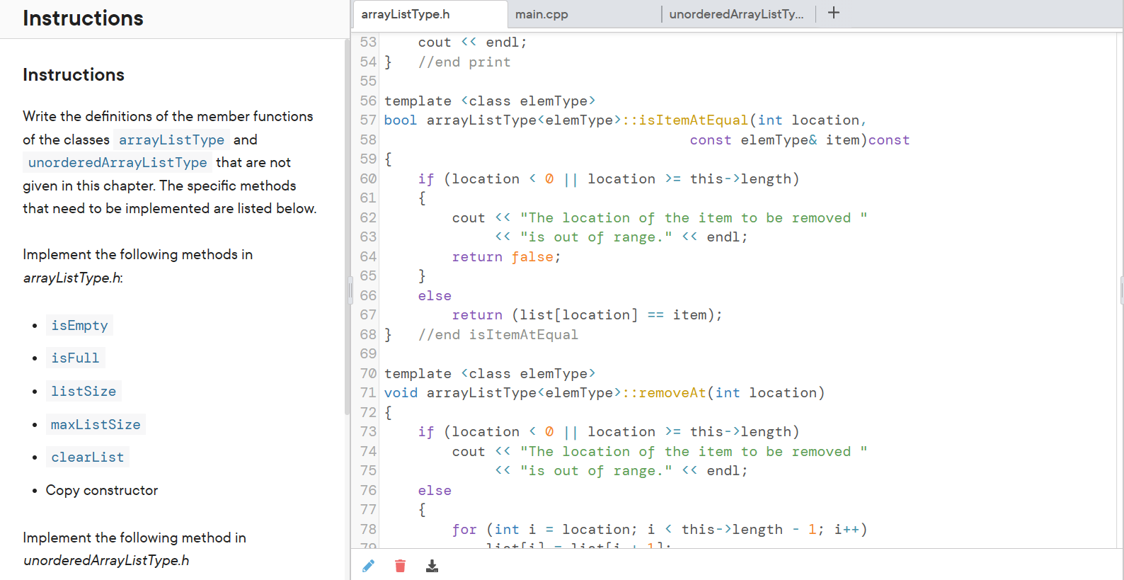 Solved Write the definitions of the member functions of the | Chegg.com