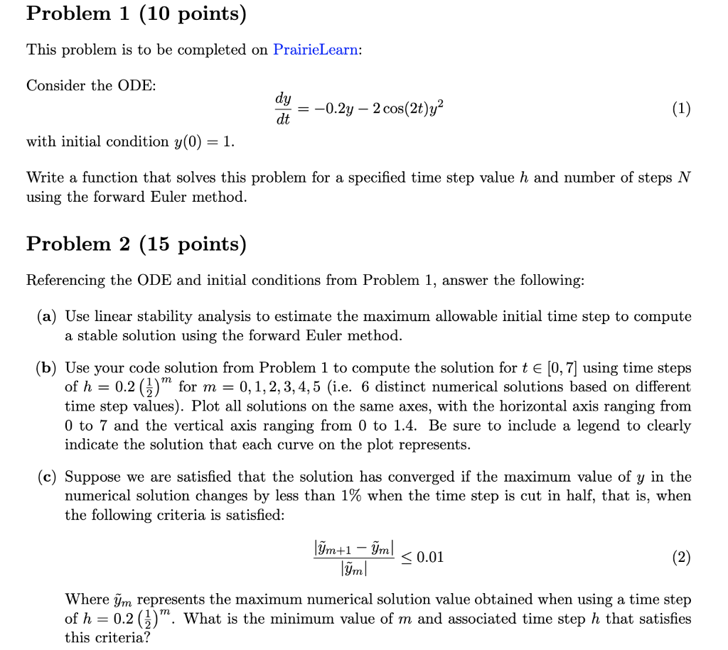 This problem is to be completed on PrairieLearn: | Chegg.com