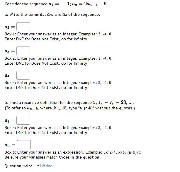 [Solved]: Consider the sequence ( a_{1}=-1 ; a_{n}=2 a_{n