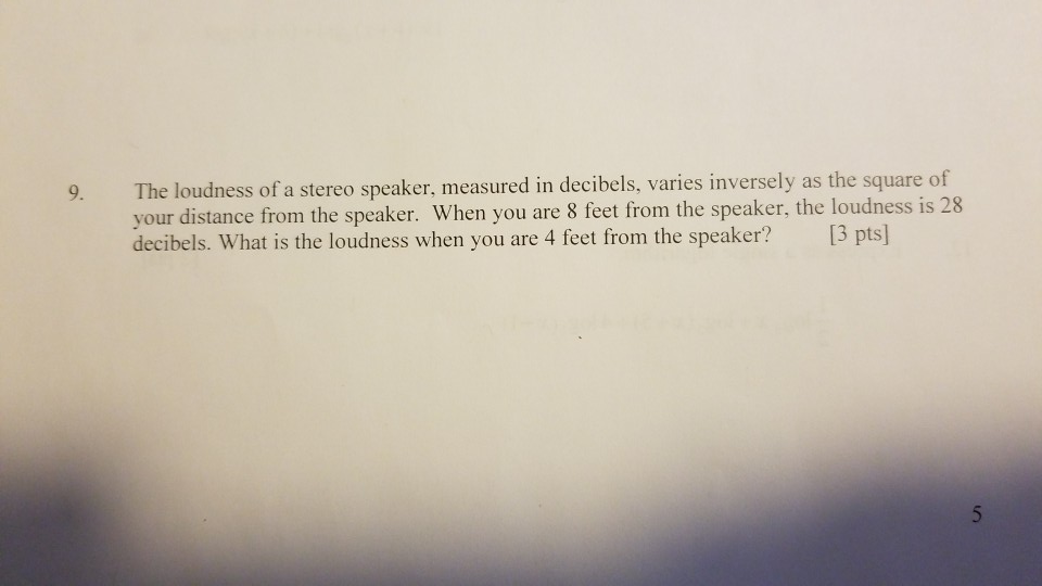 Solved The loudness of a stereo speaker, measured in | Chegg.com