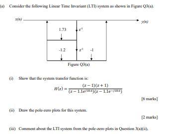 Solved (a) Consider the following Linear Time Invariant | Chegg.com