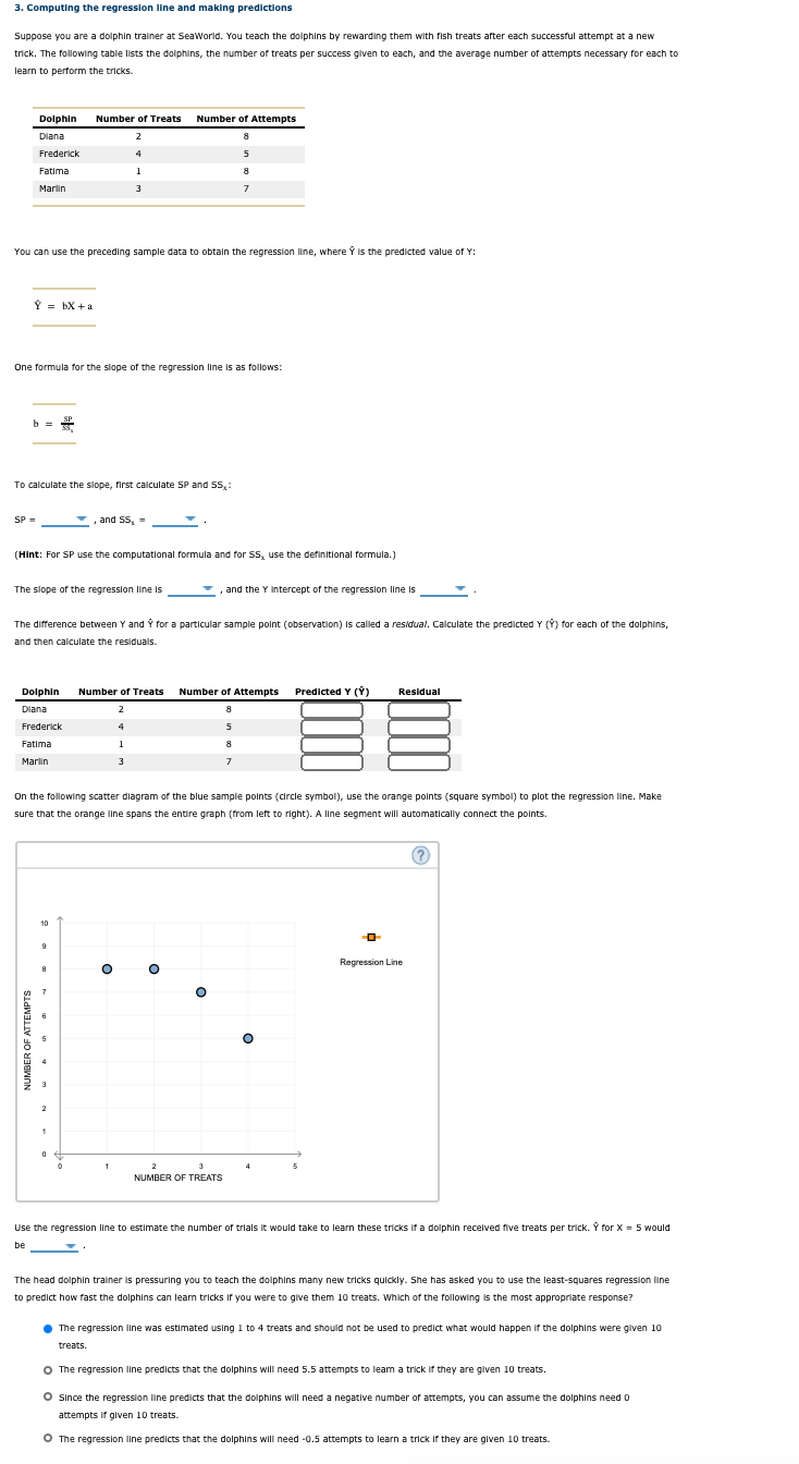 Solved 3. Computing the regression line and making | Chegg.com
